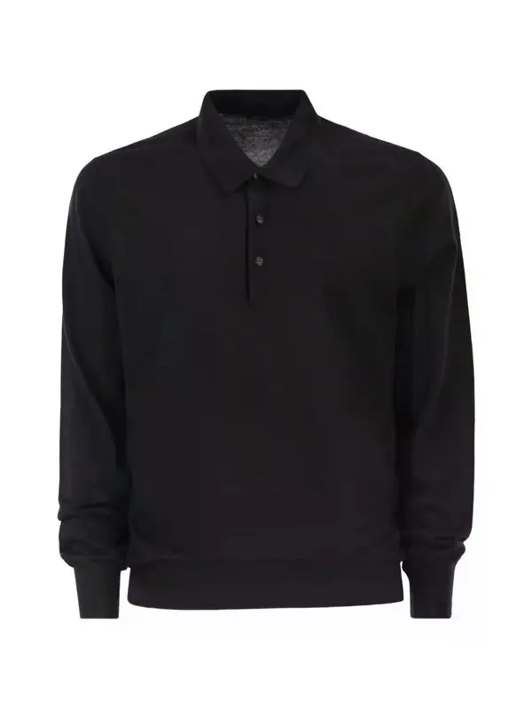 Kiton Long-sleeve Polo Shirt - Black