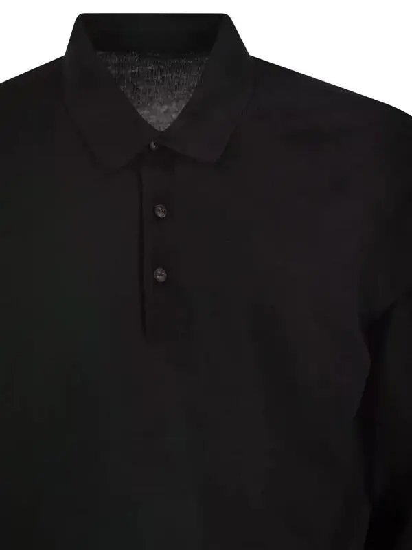 Kiton Long-sleeve Polo Shirt - Black