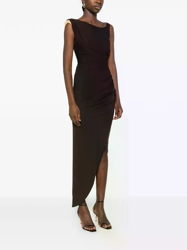 Elisabetta Franchi Asymmetrical Hem Midi Dress