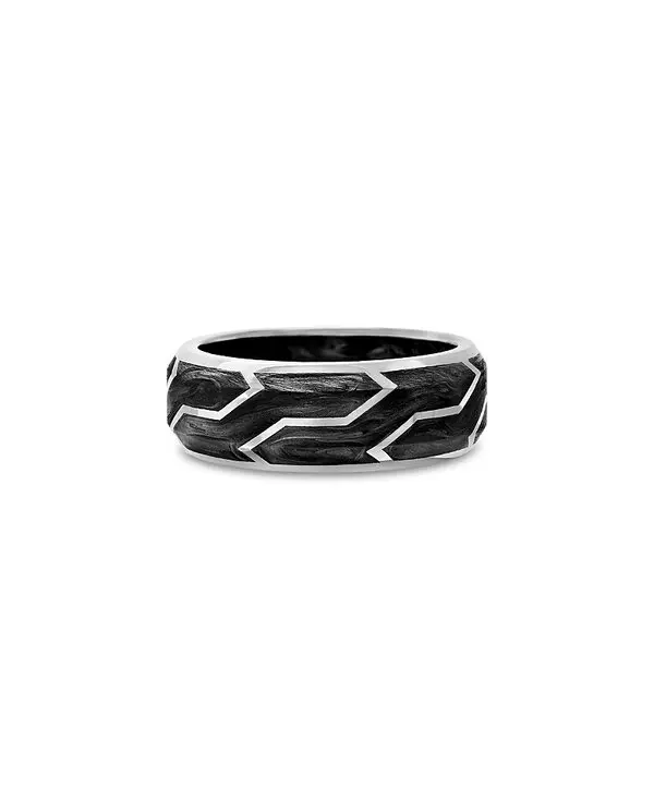 David Yurman Forged Carbon Band - Black/white