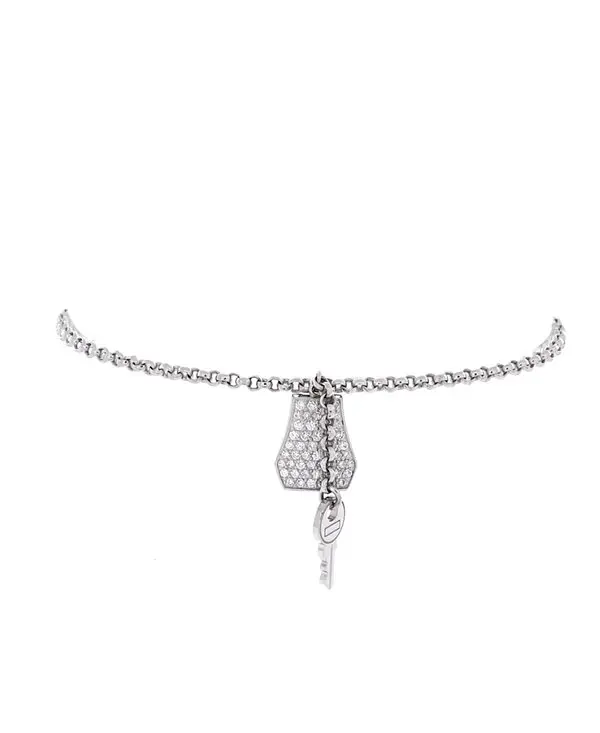 HERMES Small Kelly Clochette Chain Bracelet - White
