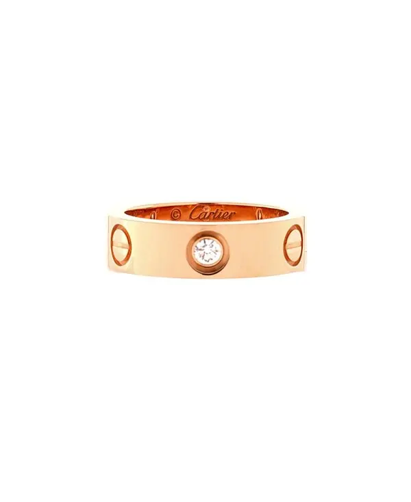 CARTIER Love 3 Diamonds Band Ring 18k Rose Gold With Diamonds - Pink