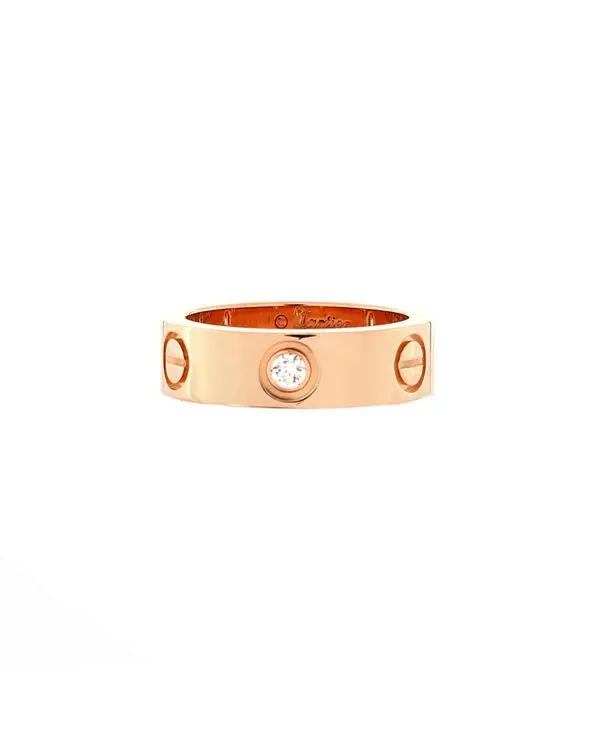CARTIER Love 3 Diamonds Band Ring 18k Rose Gold With Diamonds - Pink