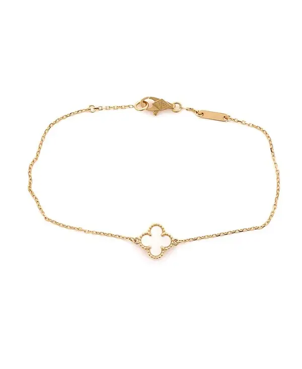 VAN CLEEF & ARPELS Sweet Alhambra Bracelet, 18k And Mother Of Pearl - Gold