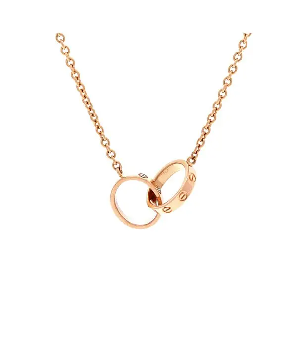 CARTIER Love Interlocking Necklace In 18k Rose Gold, 17.25 - Pink