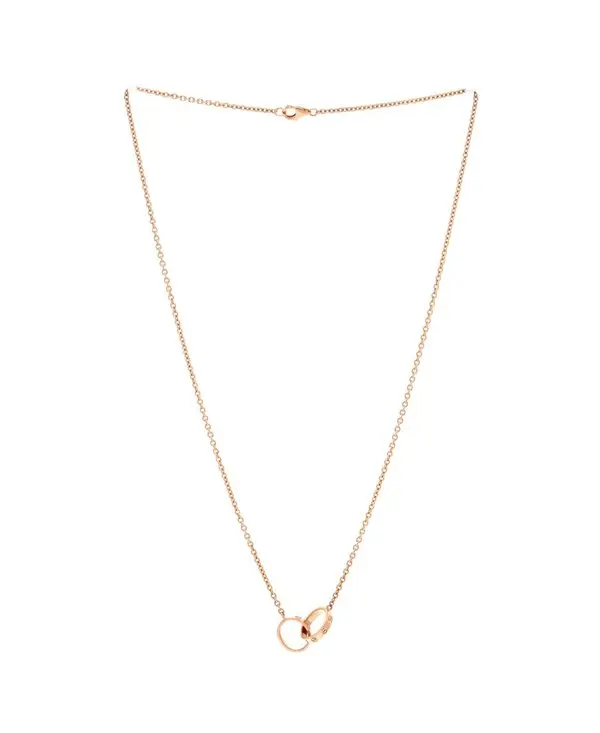 CARTIER Love Interlocking Necklace In 18k Rose Gold, 17.25
