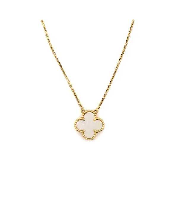 VAN CLEEF & ARPELS Vintage Alhambra Pendant Necklace 18k And Mother Of Pearl, 16.5 - Gold