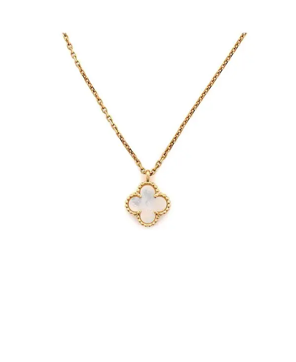 VAN CLEEF & ARPELS Sweet Alhambra Pendant Necklace 18k And Mother Of Pearl 15.75 - Gold