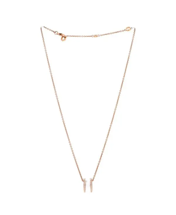 BVLGARI B.zero1 Pendant Necklace 18k Rose Gold And Ceramic With Diamonds