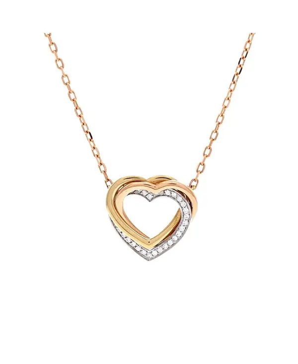 CARTIER Trinity De Heart Pendant Necklace 18k Tricolor With Diamonds - Gold