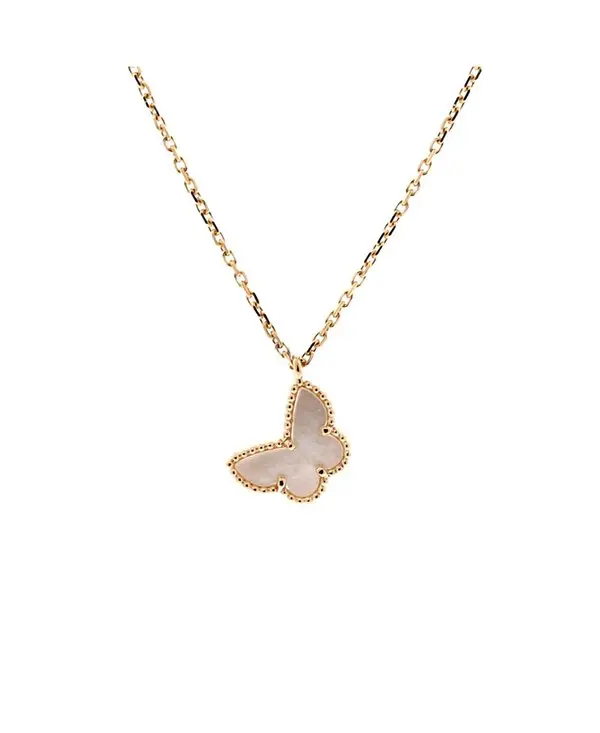 VAN CLEEF & ARPELS Sweet Alhambra Butterfly Pendant Necklace 18k And Mother Of Pearl, 15.75 - Gold