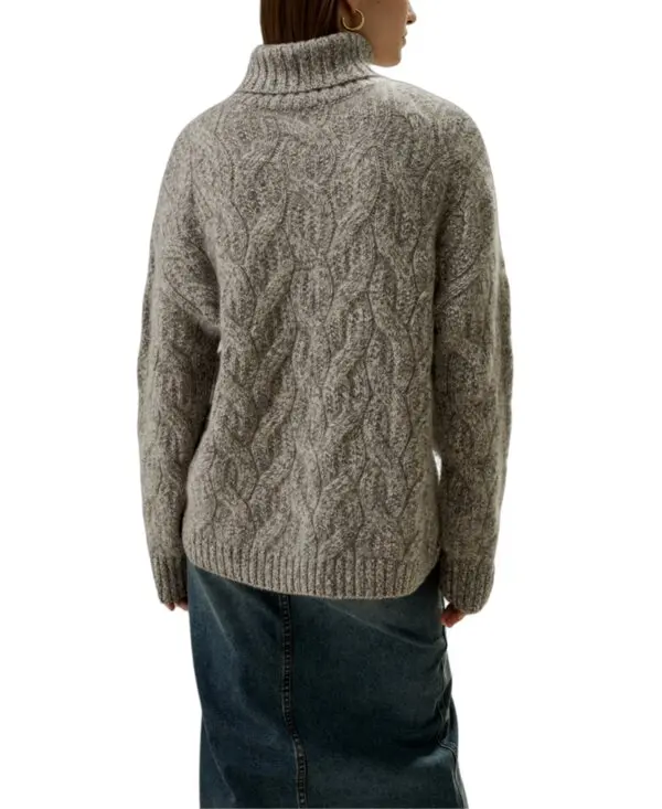 Lilysilk Cable-knit Cashmere Turtleneck Sweater
