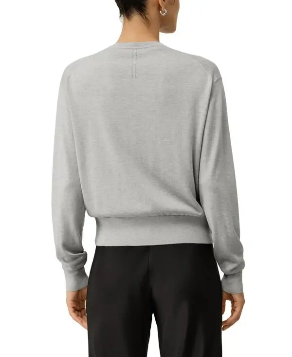 Lilysilk Round-neck Silk Cashmere Cardigan - Foggy