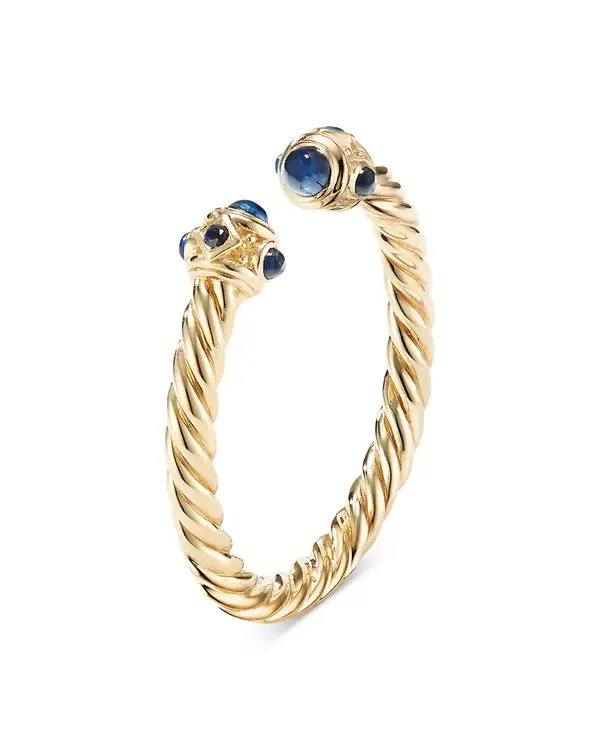 David Yurman Renaissance Sapphire Ring - Blue/gold