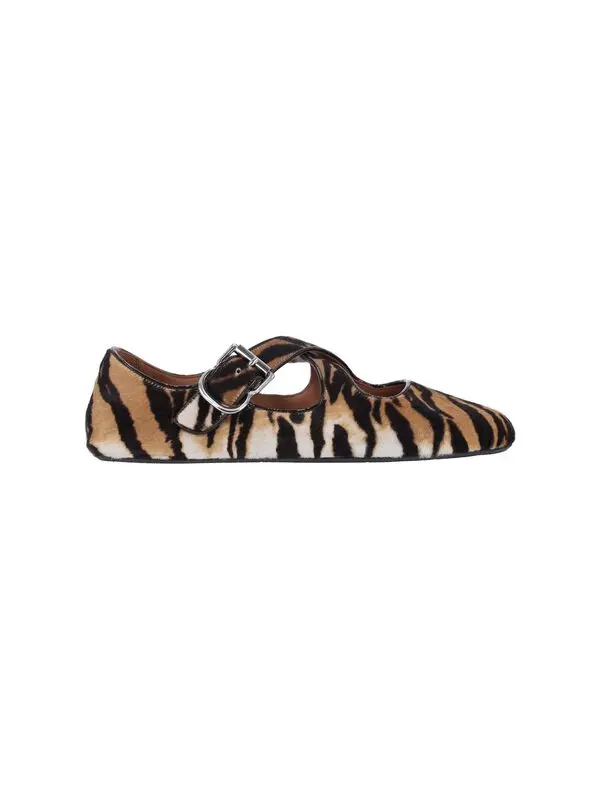 Alaïa Tiger Pony Ballet Flats
