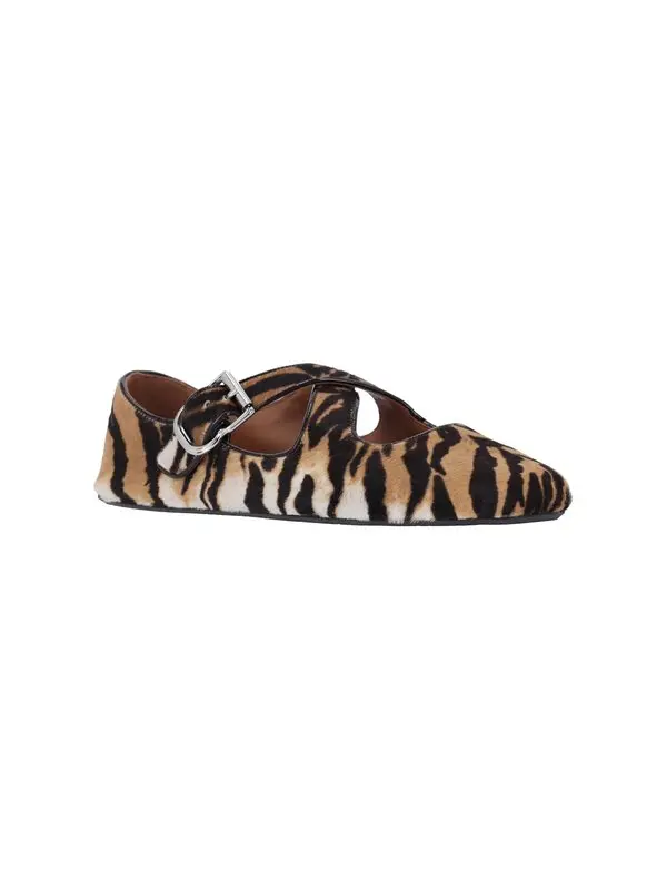 Alaïa Tiger Pony Ballet Flats