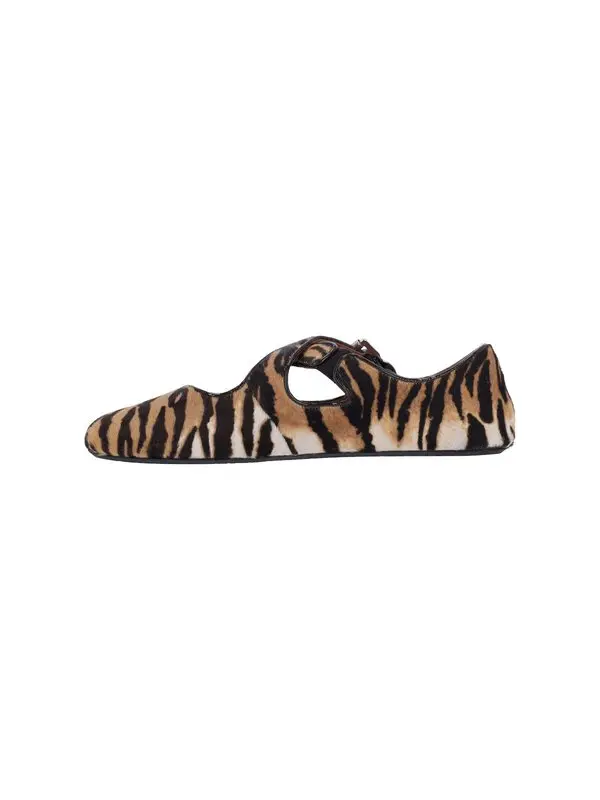 Alaïa Tiger Pony Ballet Flats