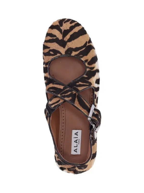Alaïa Tiger Pony Ballet Flats