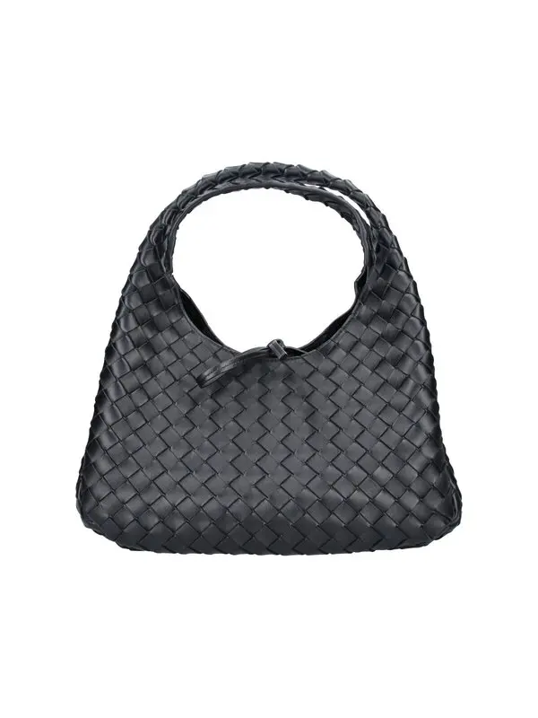 Bottega Veneta Medium Campana Handbag - Black