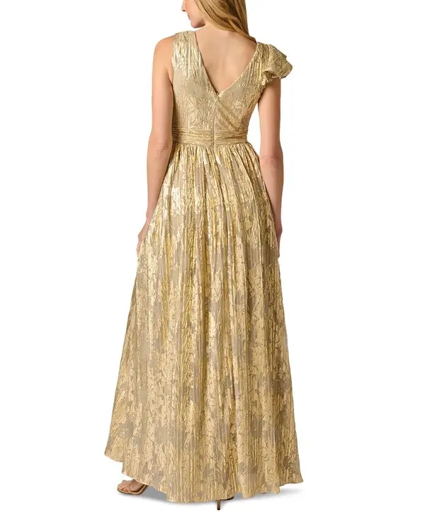 Adrianna Papell Metallic Ruffled Dress