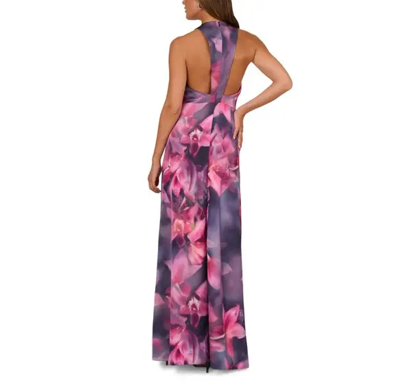 Adrianna Papell Printed Satin Dress