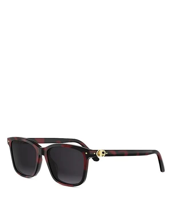 Dior Petit Cd Rectangular Sunglasses - Red Havana/smoke