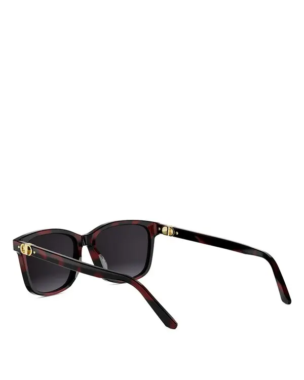 Dior Petit Cd Rectangular Sunglasses - Red Havana/smoke