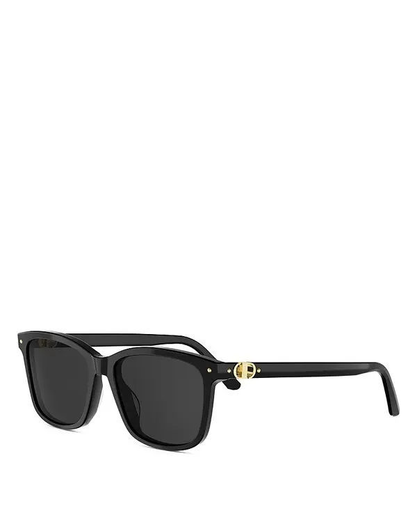 Dior Petit Cd Rectangular Sunglasses - Shiny Black / Smoke