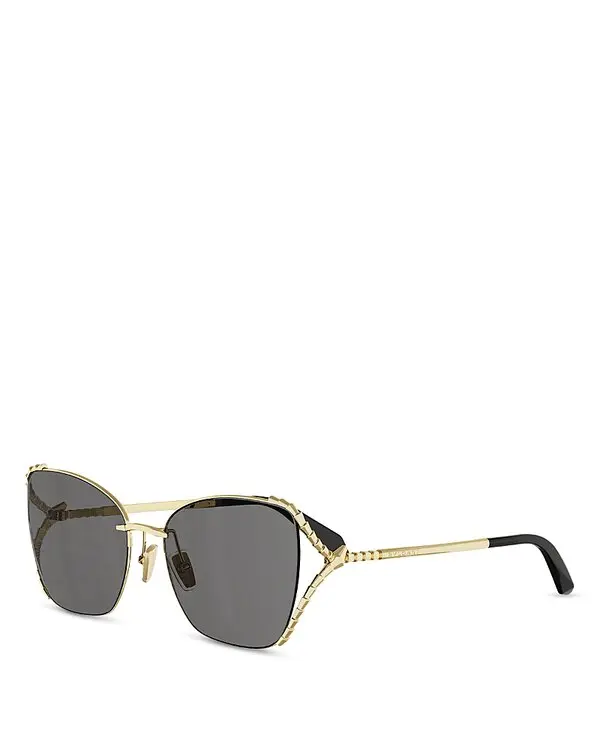 BVLGARI Serpenti Viper Rectangular Sunglasses - Shiny Gold/solid Smoke