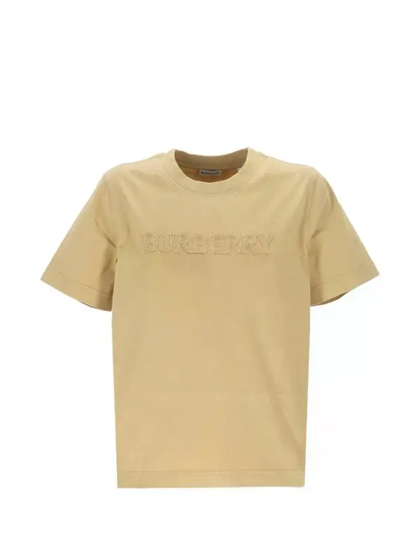 Burberry Logo-embroidered T-shirt - Neutrals