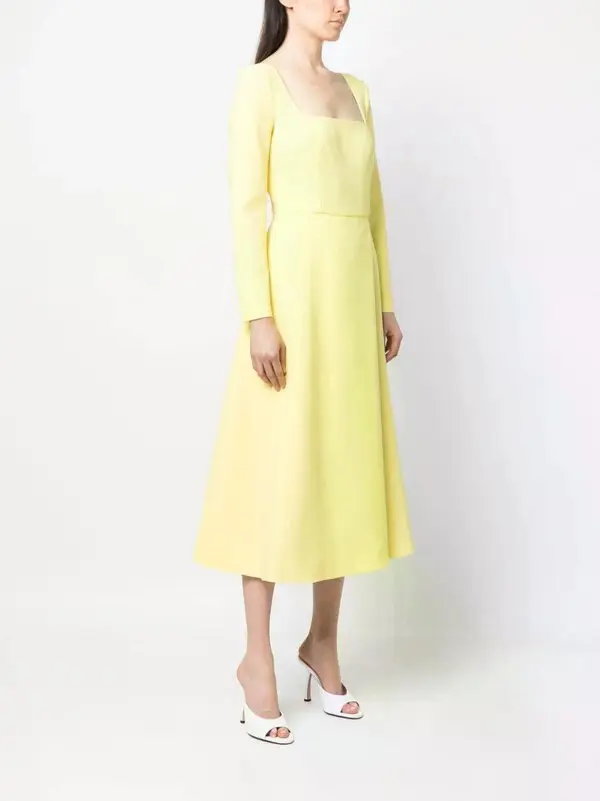 EMILIA WICKSTEAD Long-sleeve Flared Midi Dress