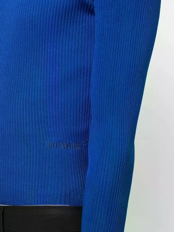 Off-White Long-sleeve Ribbed Top