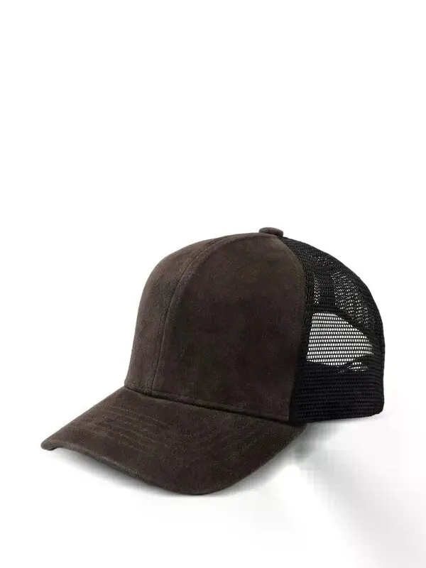 JAMES PERSE Leather Baseball Cap - Brown
