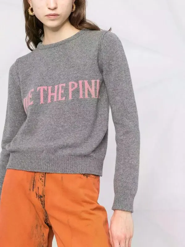 Alberta Ferretti Cashmere-virgin Wool Blend Intarsia Knit Jumper