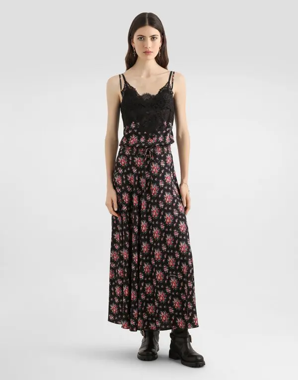 Dolce & Gabbana Flower Bouquets-print Charmeuse Top