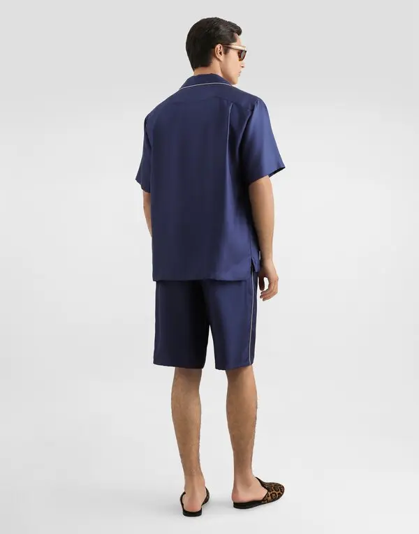 Dolce & Gabbana Hawaii Silk Shirt With Embroidery
