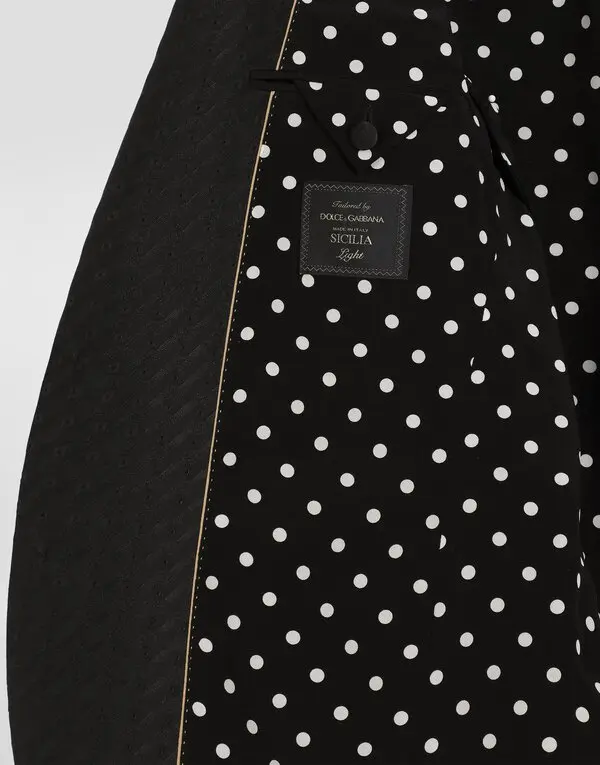 Dolce & Gabbana Single-breasted Sicilia Light Jacket With Micro Pattern Jacquard