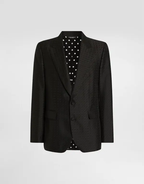 Dolce & Gabbana Single-breasted Sicilia Light Jacket With Micro Pattern Jacquard