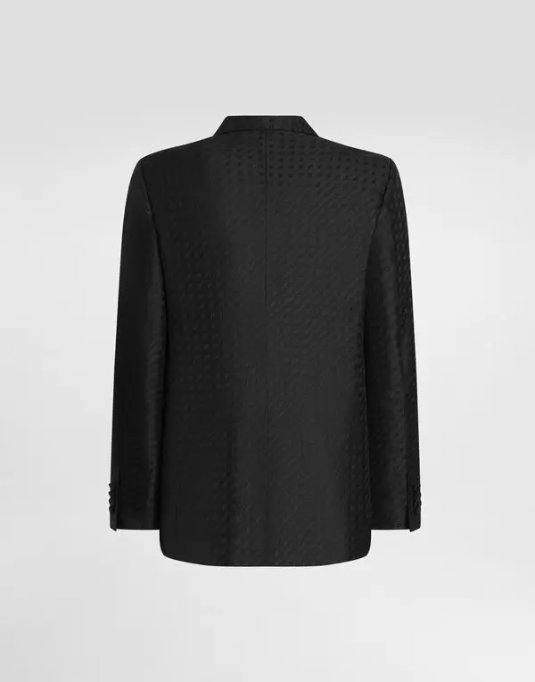 Dolce & Gabbana Single-breasted Sicilia Light Jacket With Micro Pattern Jacquard