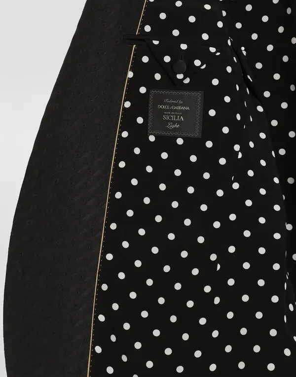 Dolce & Gabbana Single-breasted Sicilia Light Jacket With Micro Pattern Jacquard