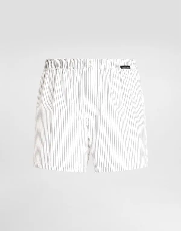 Dolce & Gabbana Striped Cotton Poplin Boxer Shorts - Multicolor