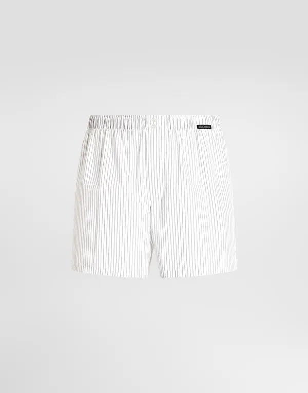 Dolce & Gabbana Striped Cotton Poplin Boxer Shorts - Multicolor