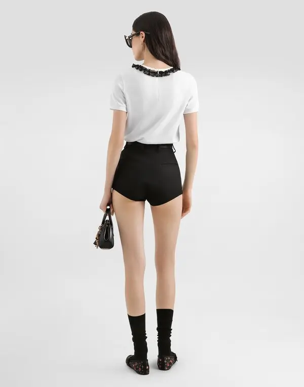 Dolce & Gabbana Jersey T-shirt With Lace And Dg Embroidery