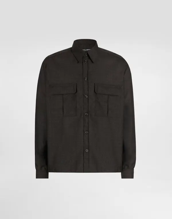 Dolce & Gabbana Virgin Wool Canvas Shirt - Multicolor