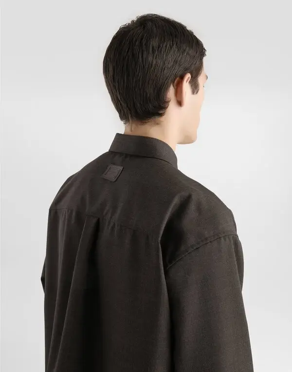 Dolce & Gabbana Virgin Wool Canvas Shirt - Multicolor