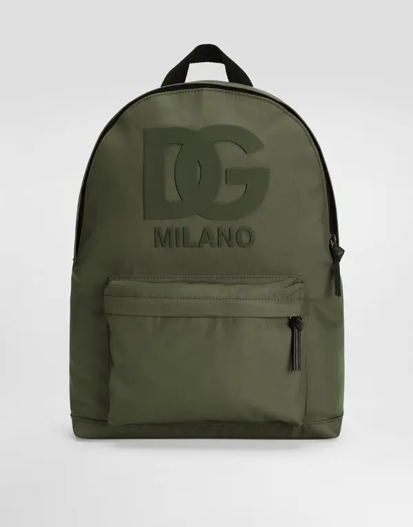 Dolce & Gabbana Nylon Backpack With Dg Patch - Green