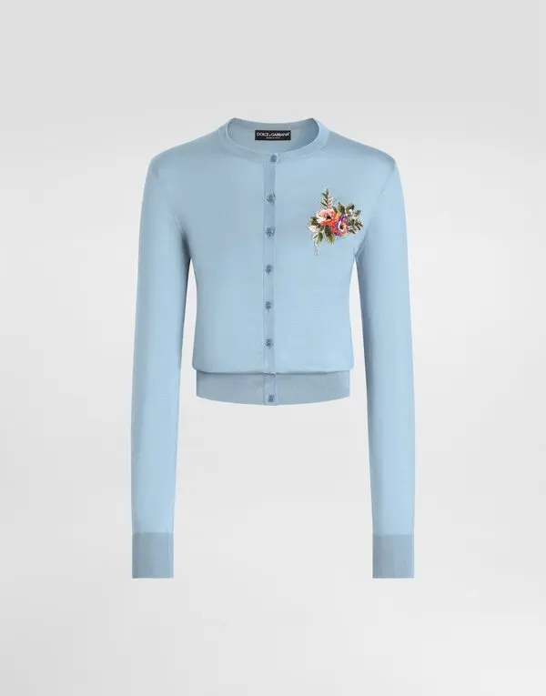 Dolce & Gabbana Silk Cardigan With Embroidery