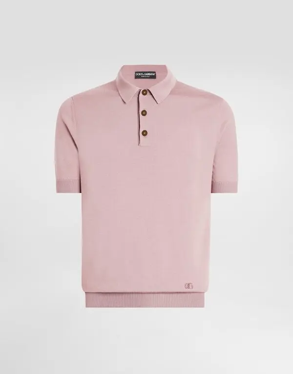 Dolce & Gabbana Silk Polo Shirt - Pink