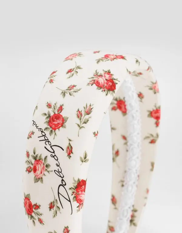 Dolce & Gabbana Rose-print Poplin Headband