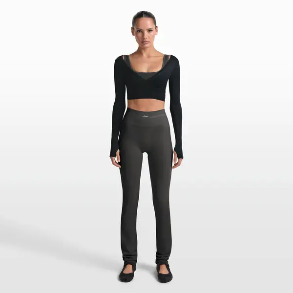 Nike Skims Ribbed Seamless 34" Straight Leggings - Black